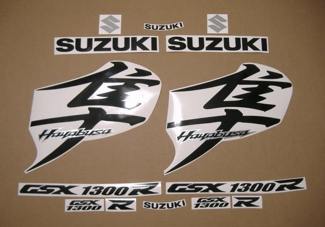Suzuki Hayabusa GSX-1300R Black Custom Replacement Decals Set Complete ...