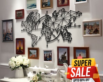 Metal world map | Etsy