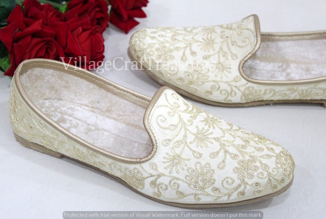 Cream Mens Jutti Sherwani Shoes Men Indian Wedding Jutti Handmade ...