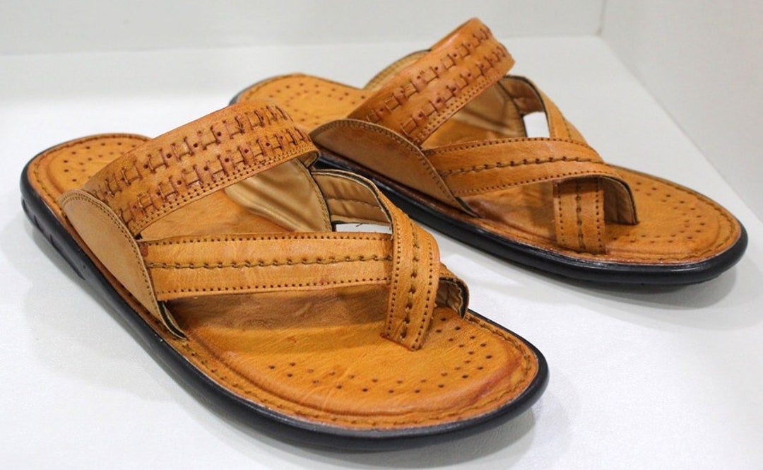 Tan Kolhapuri Mens Sandal Indian Ethnic Chappal Footwear Slipper ...