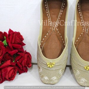 Gold Punjabi Jutti for Ladies Jutti Shoes Punjabi Shoes Handmade Shoes ...