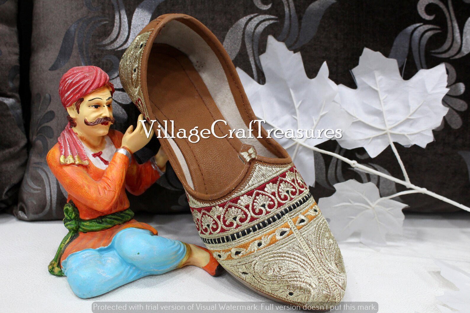 Gold Zari Punjabi Jutti For Men Traditional Shoes Handmade | Etsy