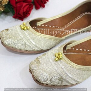 Gold Punjabi Jutti for Ladies Jutti Shoes Punjabi Shoes Handmade Shoes ...