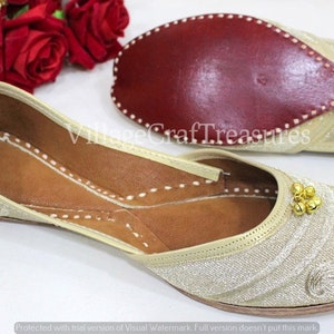Gold Punjabi Jutti for Ladies Jutti Shoes Punjabi Shoes Handmade Shoes ...