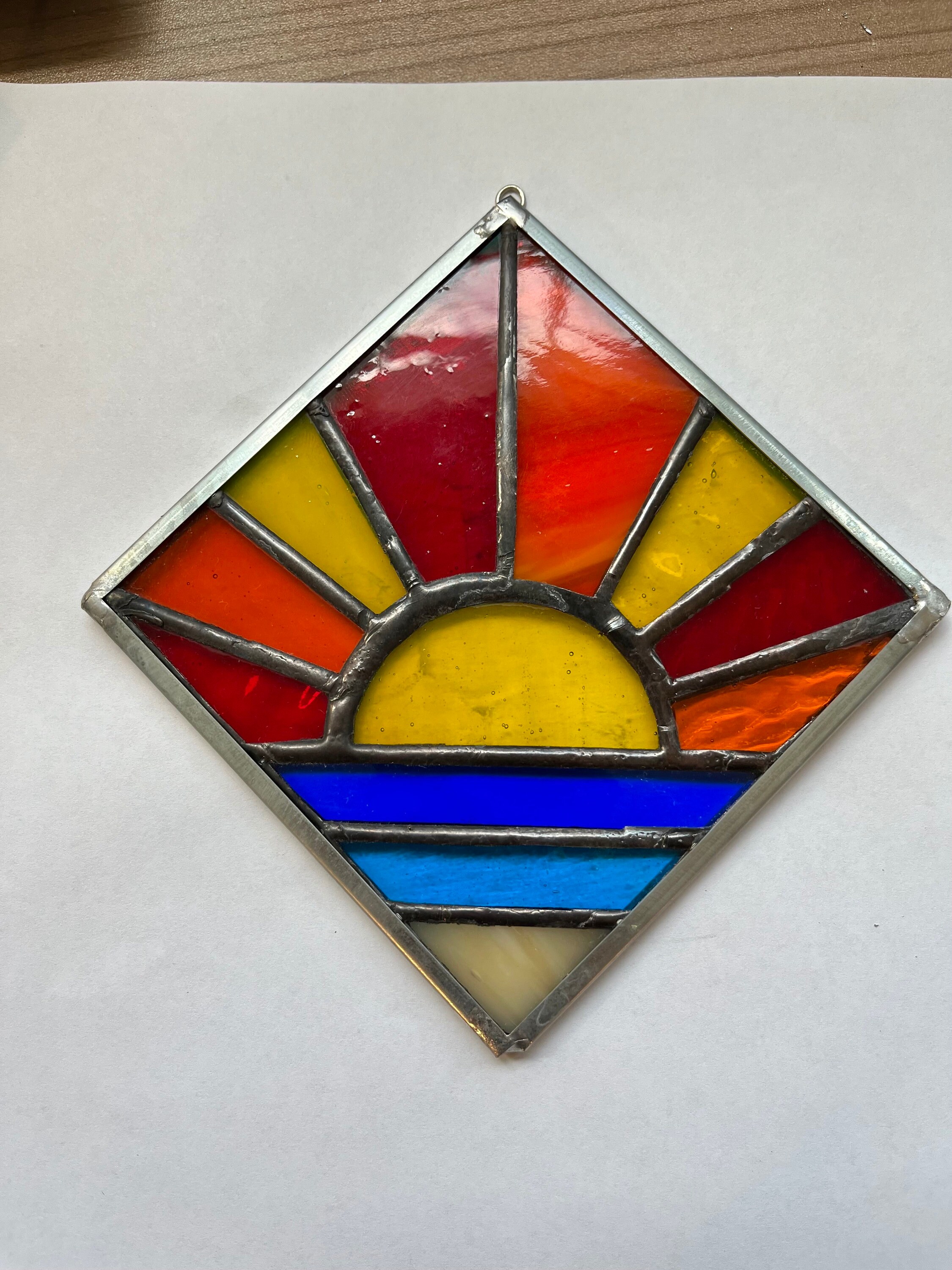 Stained Glass Diamond Sunset - Etsy