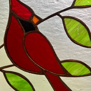 Stained Glass Cardinal Panel. - Etsy