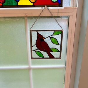 Stained Glass Cardinal Panel. - Etsy