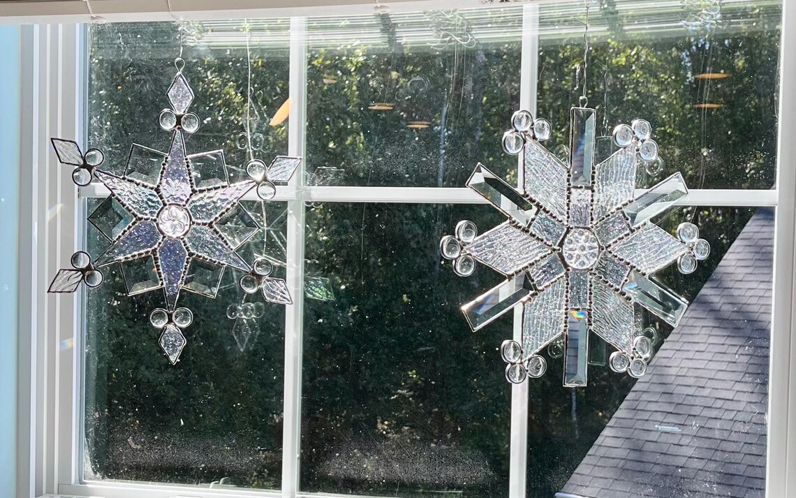 Stained Glass Snowflake - Etsy