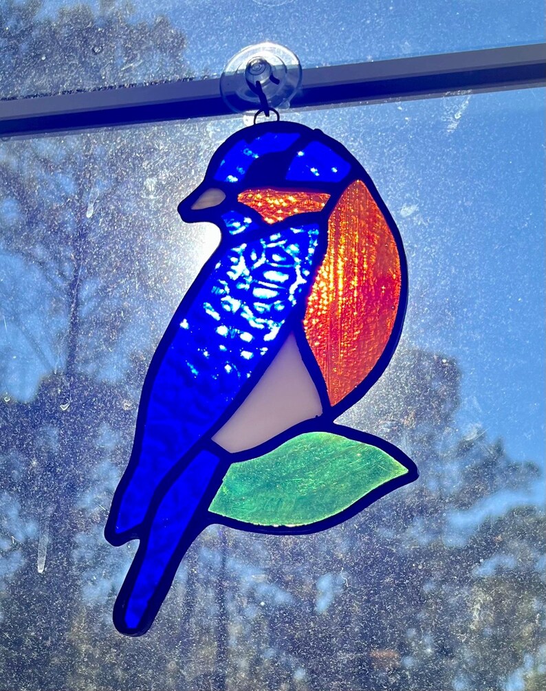 Stained Glass Bluebird - Etsy