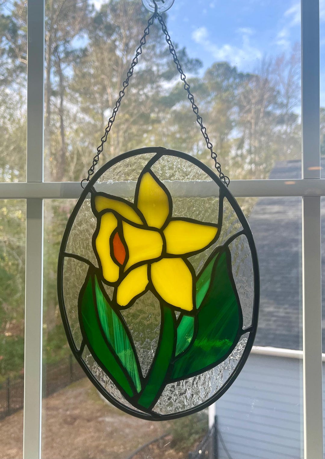 Stained Glass Daffodil Panel - Etsy