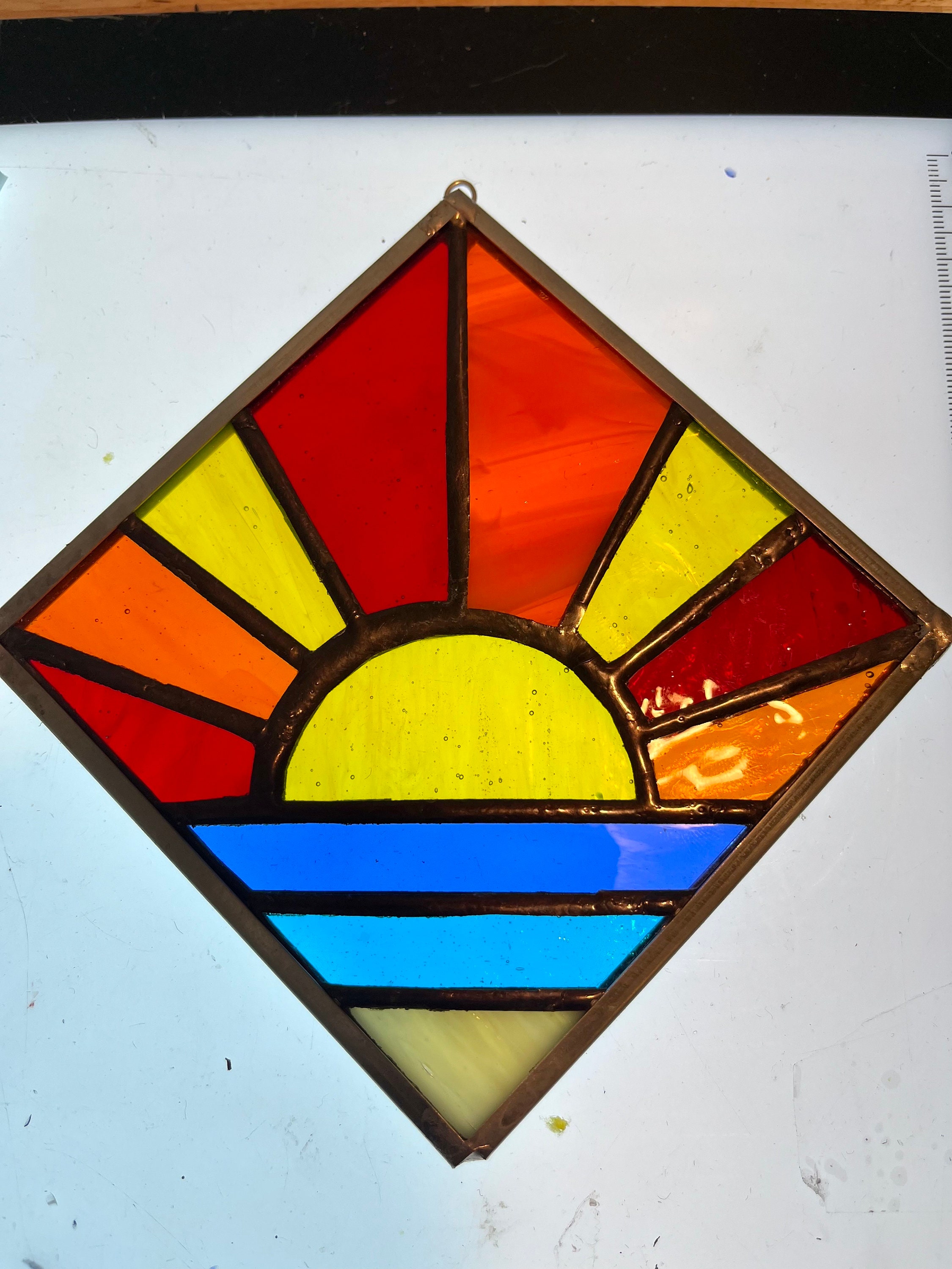 Stained Glass Diamond Sunset - Etsy