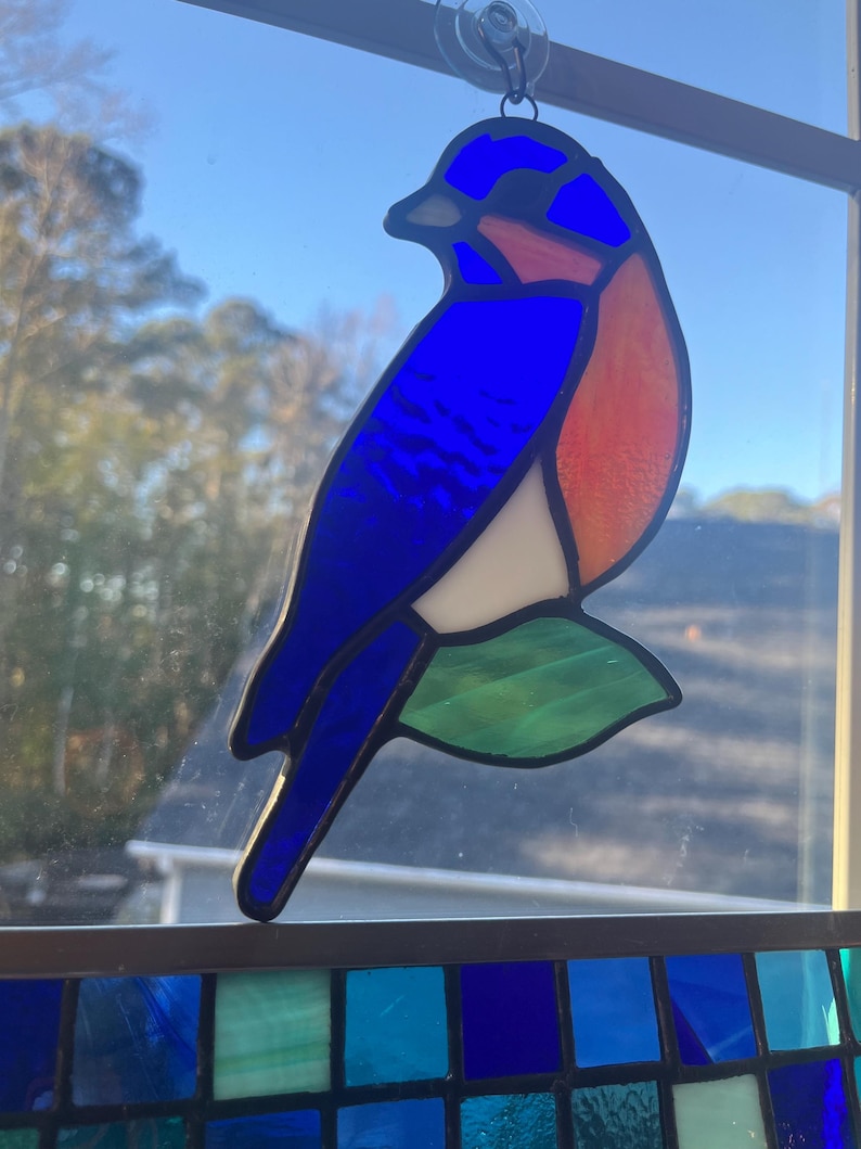 Stained Glass Bluebird - Etsy