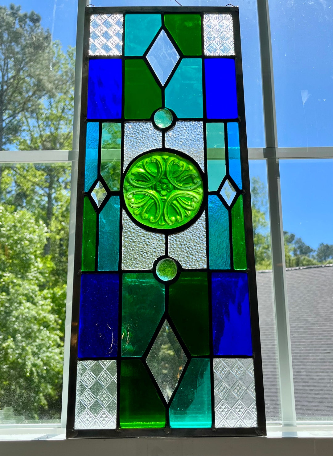 Original Design Stained Glass Panel - Etsy
