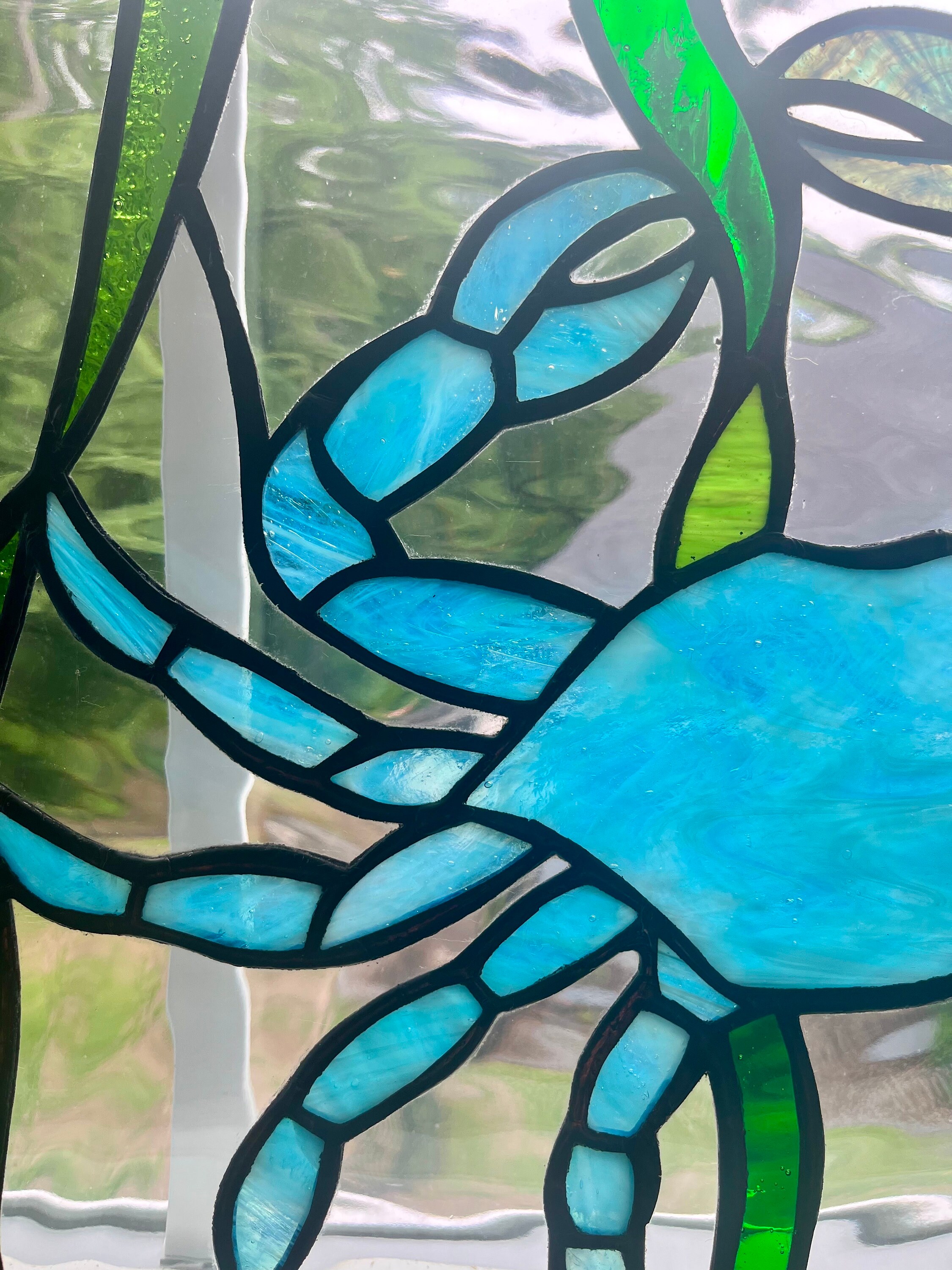 Stained Glass big Blue Crab - Etsy