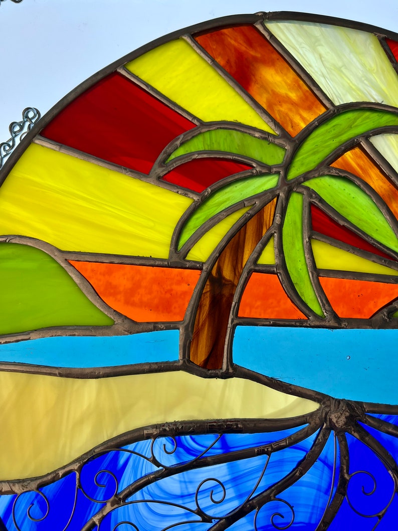 Stained Glass Sunset Panel - Etsy