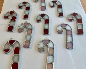 Stained Glass Christmas Ornament Stained Glass Candy Cane Stained Glass ...