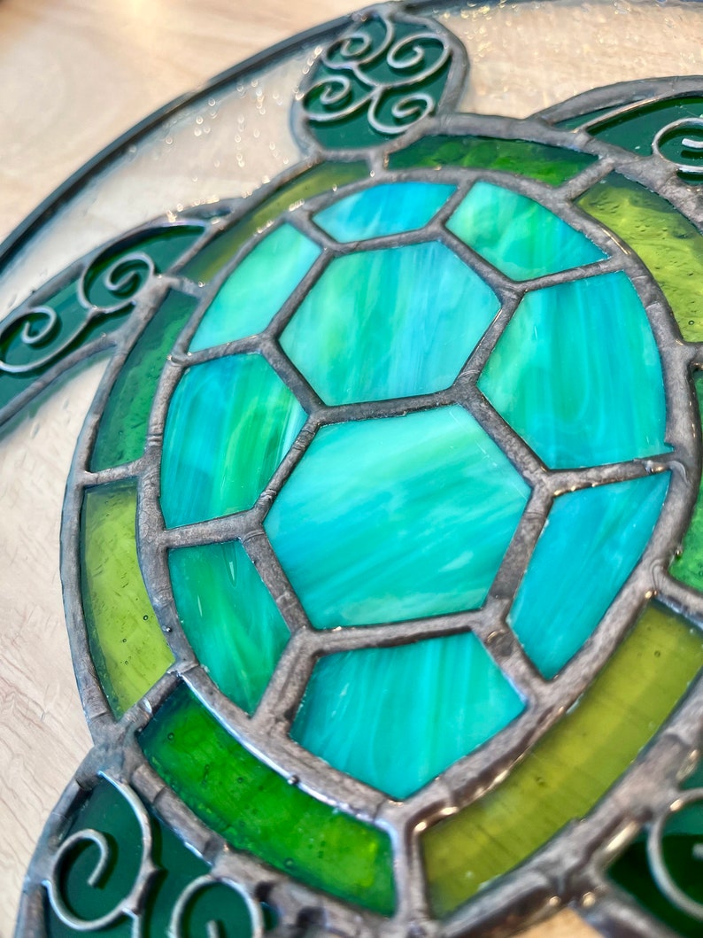 Stained Glass Sea Turtle Suncatcher - Etsy