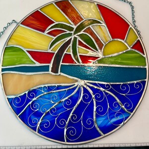 Stained Glass Sunset Panel - Etsy