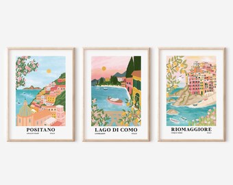 Set of Posters Amalfi Coast - Etsy