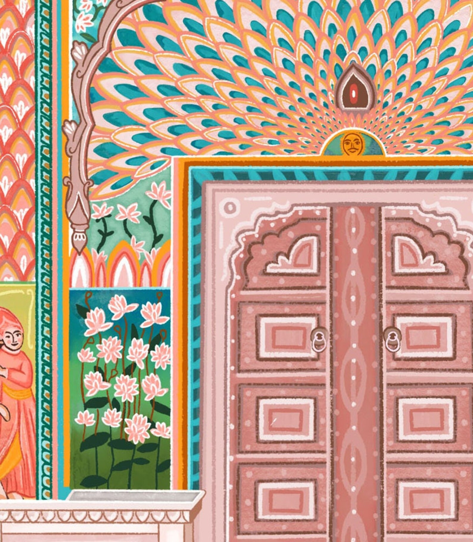 Lotus Gate Print / Lotus Gate Art Work / India Wall Art / - Etsy UK