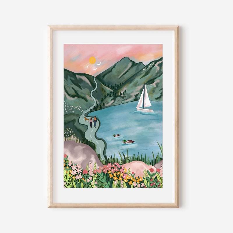 Lake Writing Art - Etsy UK