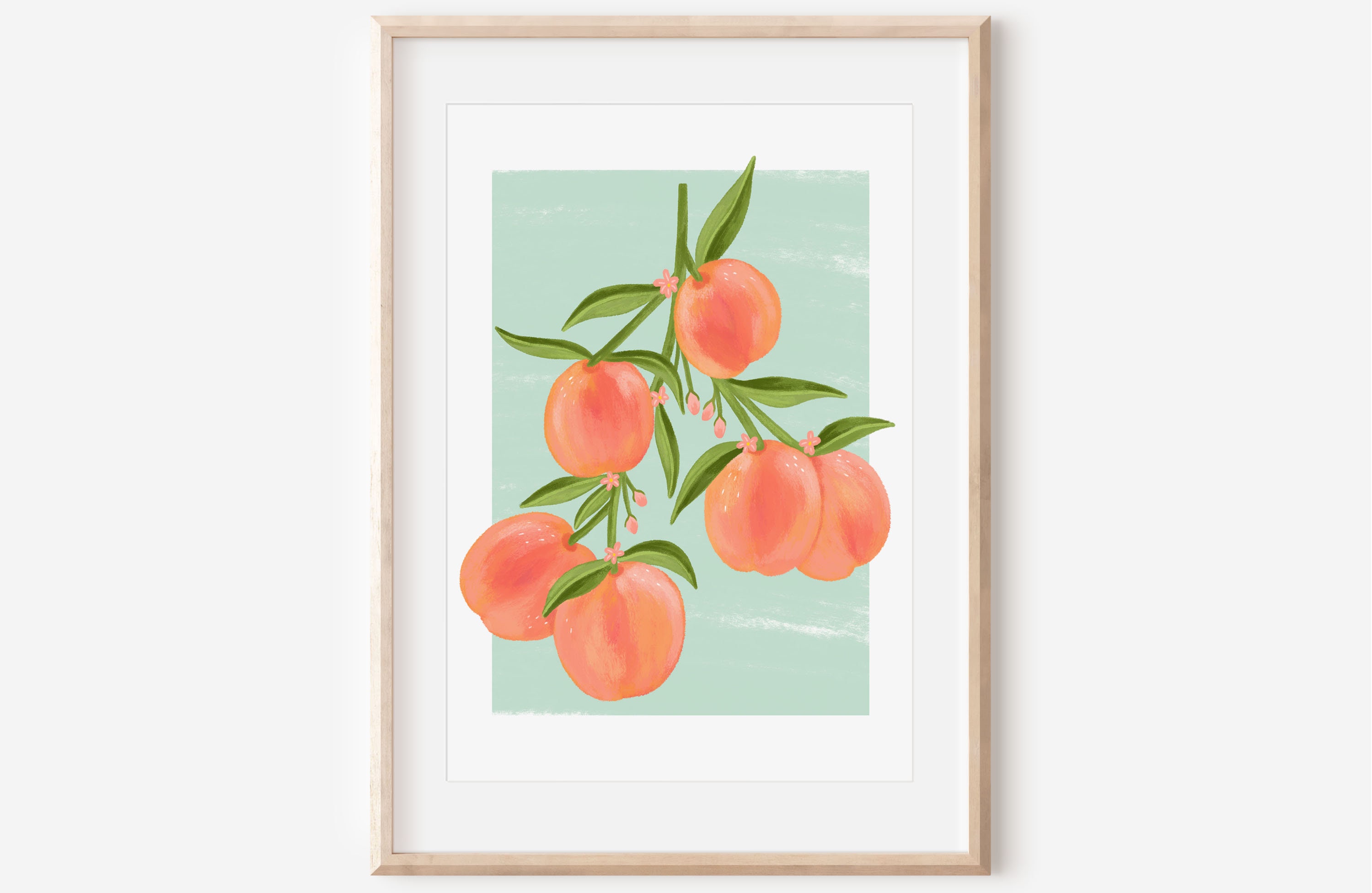 Peaches Art Print / Peaches Poster / Fruit Print / Kitchen - Etsy