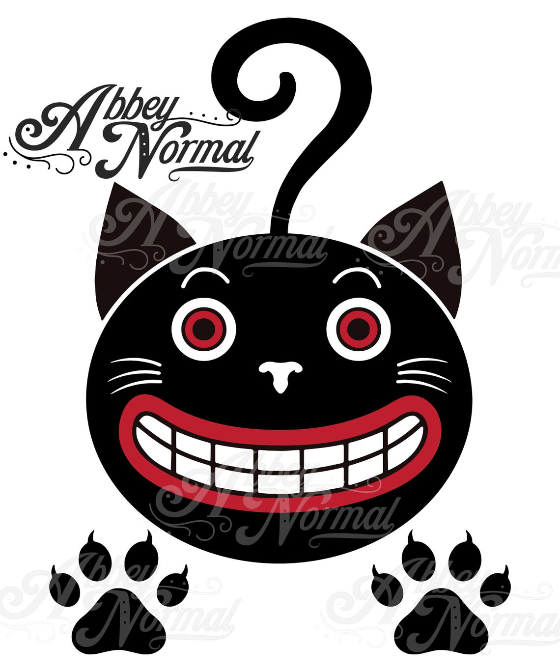 Black Cheshire Smiling Cat SVG Files. Cricut and Cameo - Etsy