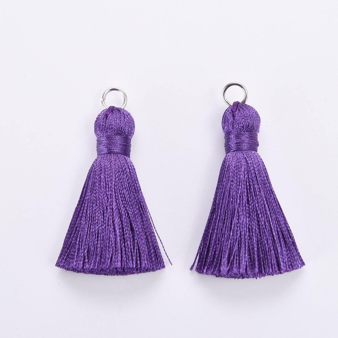 6pcs Silky Tassels,purple Silk Thread Tassels,jewelry Tassel,4cm Short ...