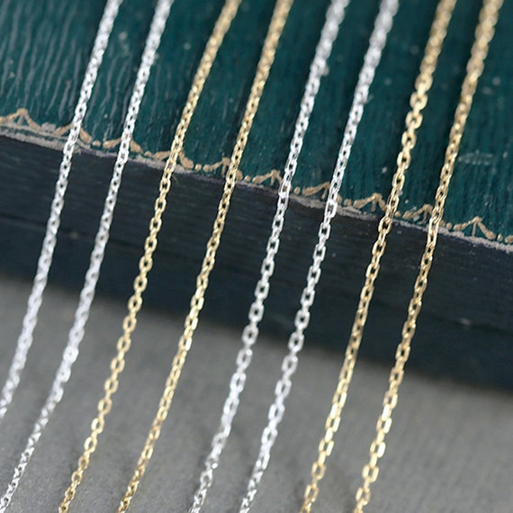 3pcs 16inch 925 Sterling Silver Flat Cable Chain | Etsy