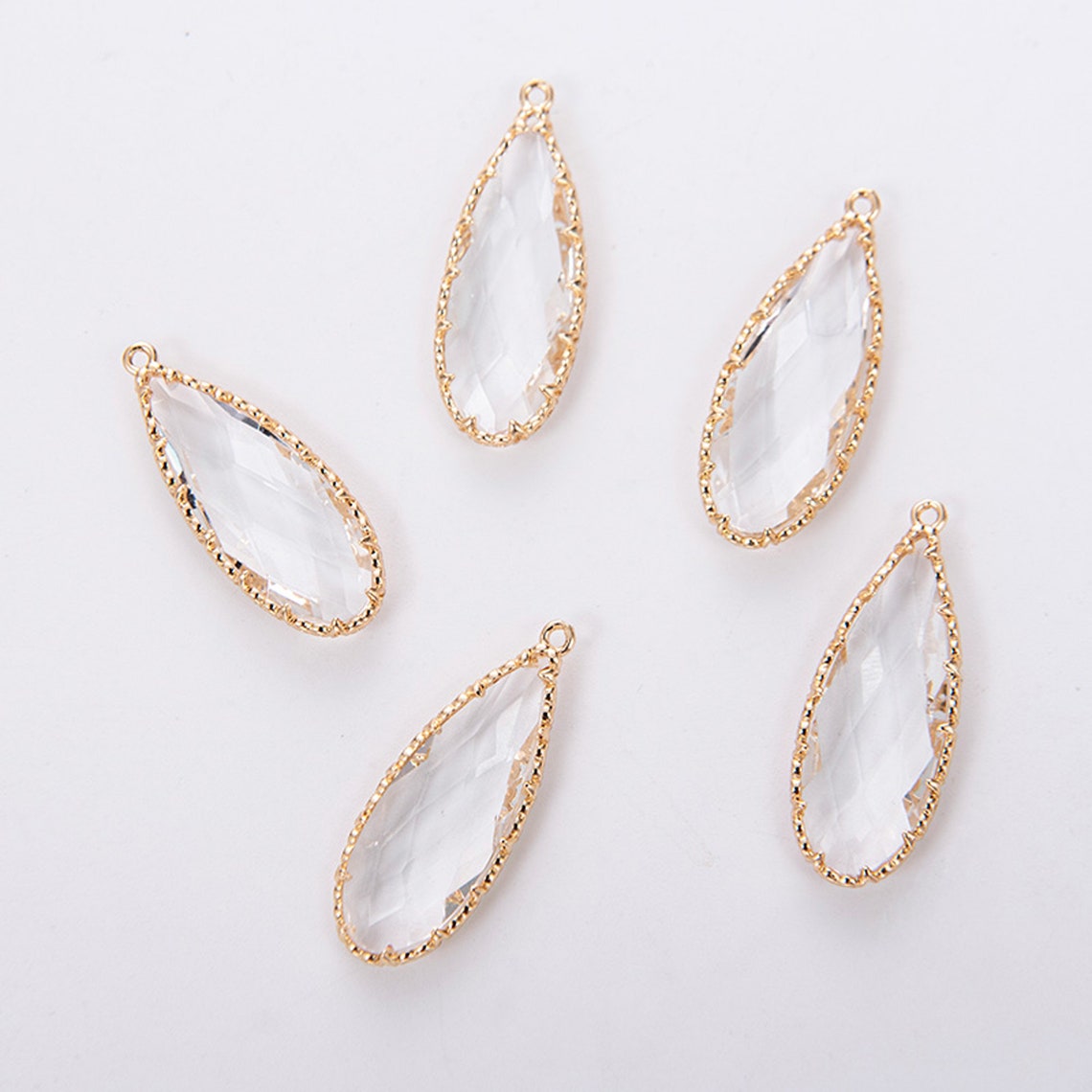 6pcs Frame Glass Charm Transparent Glass Charm Birthstone | Etsy