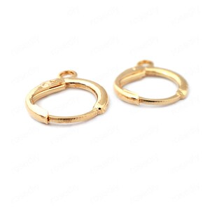 10pcs Real Gold Plated Round Leverback Ear Hooks, Round Earrings ...
