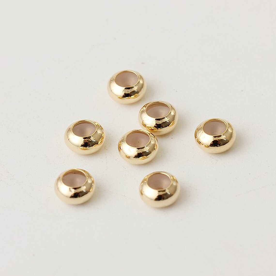 10pcs Real Gold Plated Rubber Stopper Bead 6mm/8mm Silicone Slider ...