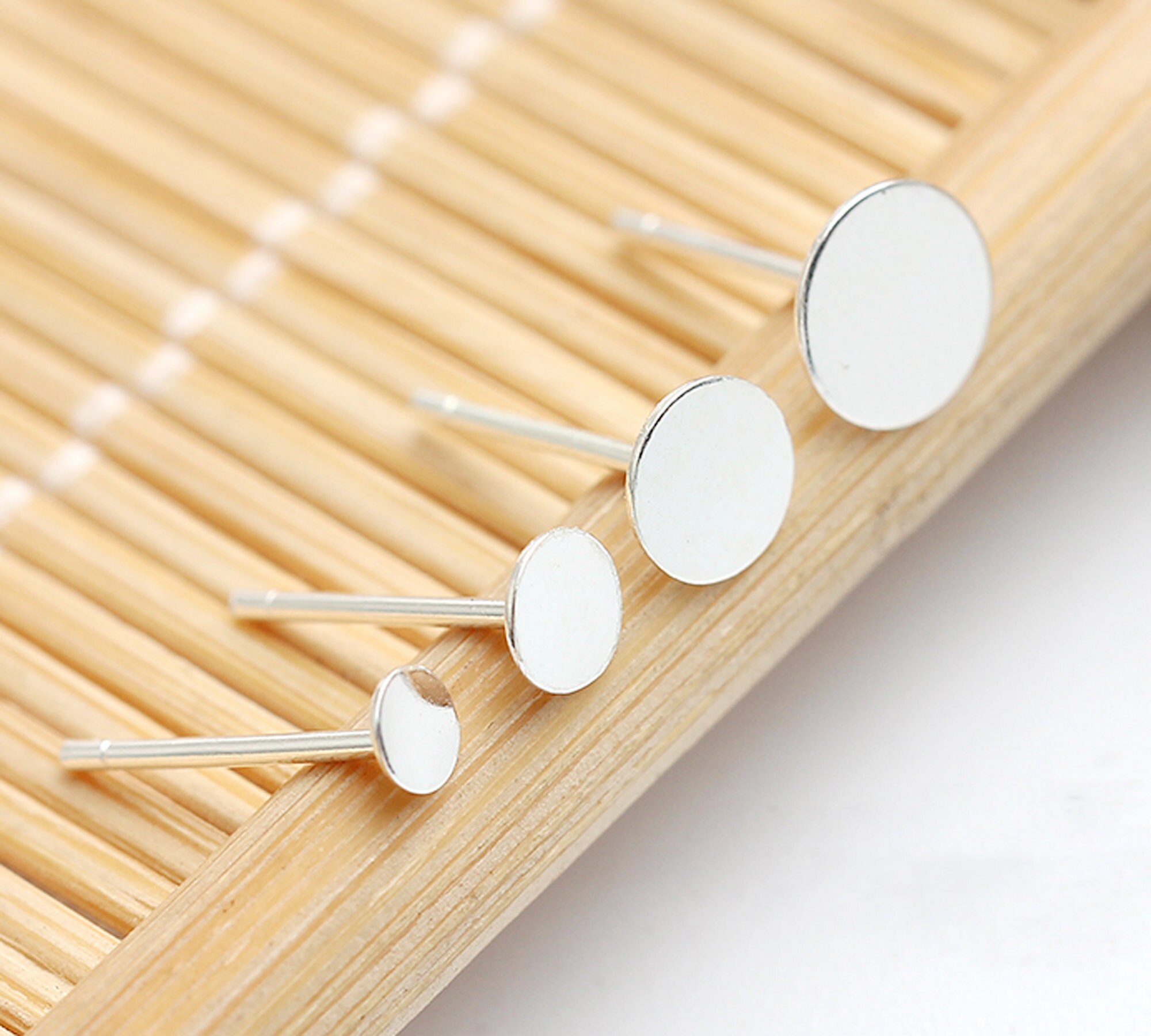 50PAIR 925 Sterling Silver Earring Posts Earring Stud Cabochon - Etsy