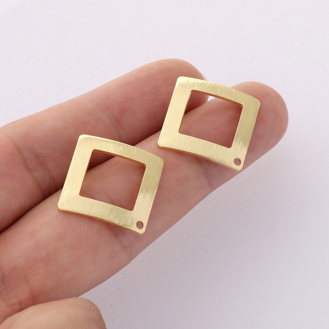 10ppcs Real Gold Plated Diamond Earrings Stud, Post Earrings,ear Wire ...