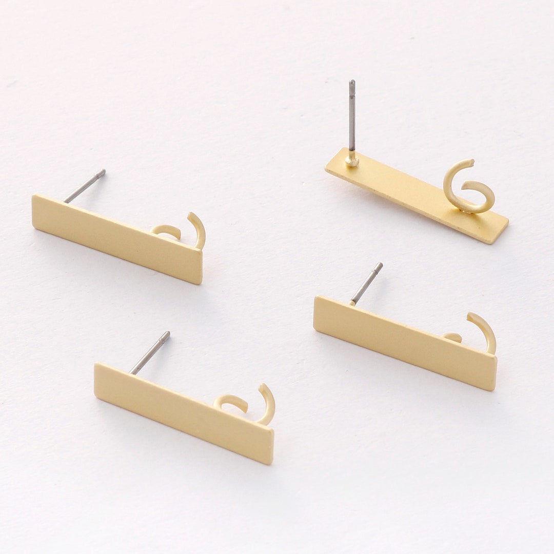 10pcs Matt Gold Bar Earrings, Long Bar Earrings ,earring Attachment ...