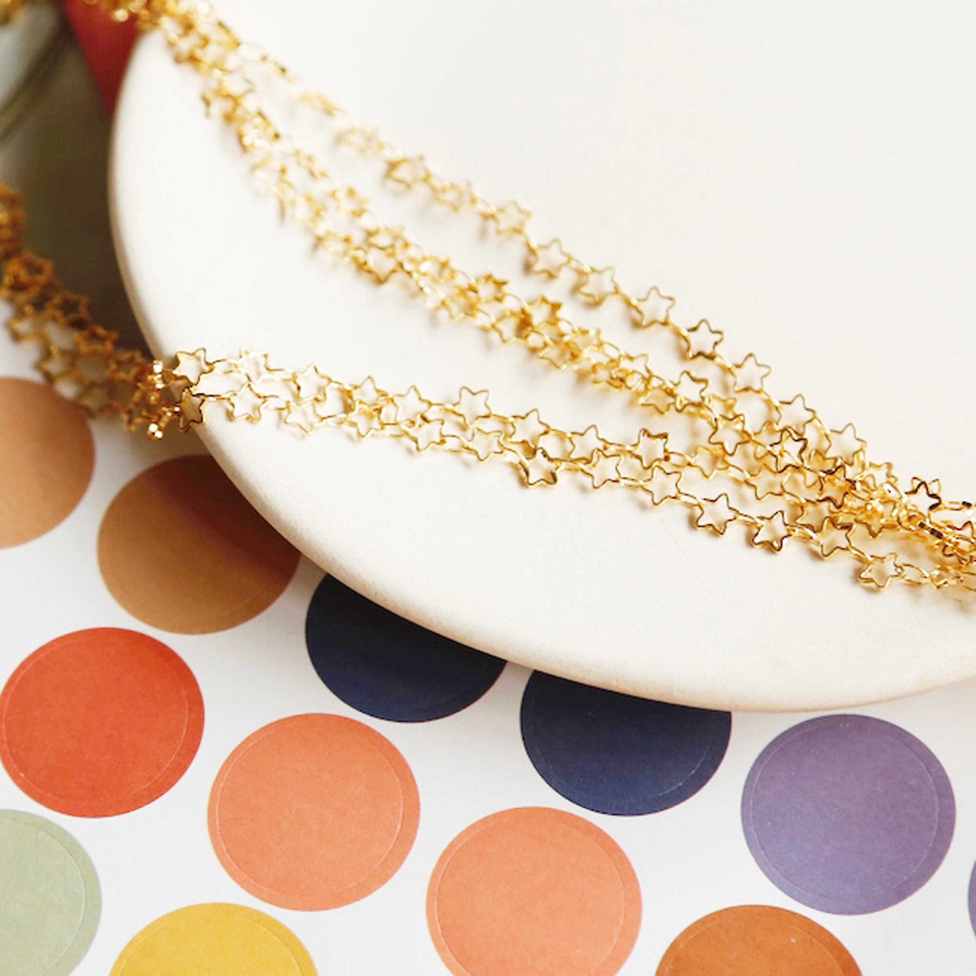 3.3 feet/1M Real Gold Plated Brass Star Chain Dainty Star | Etsy