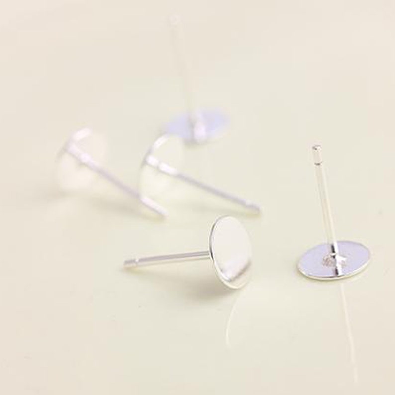 50PAIR 925 Sterling Silver Earring Posts Earring Stud Cabochon - Etsy