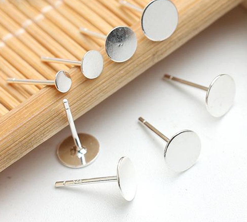50PAIR 925 Sterling Silver Earring Posts Earring Stud Cabochon - Etsy