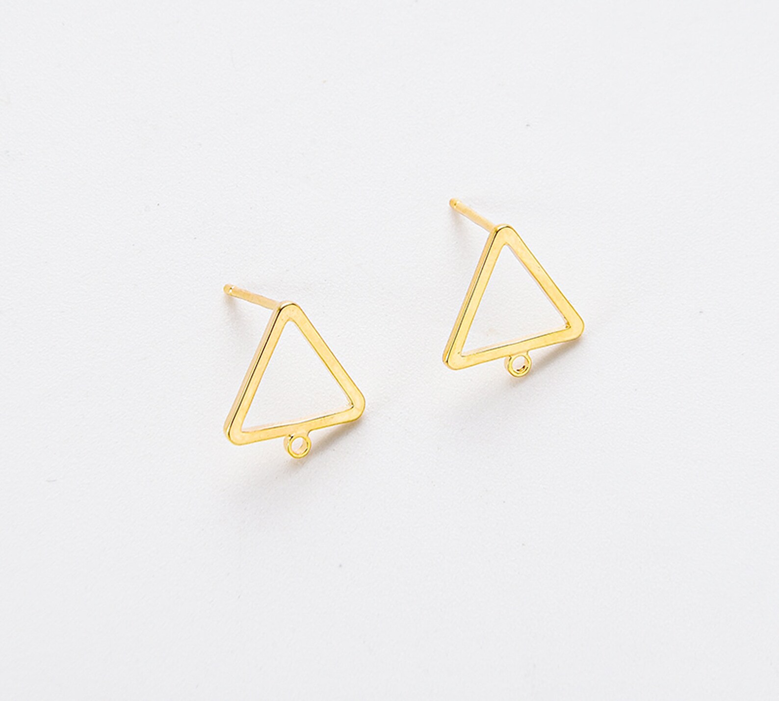 10PCS Real Gold Plated Triangle Earrings Geometric Earring | Etsy