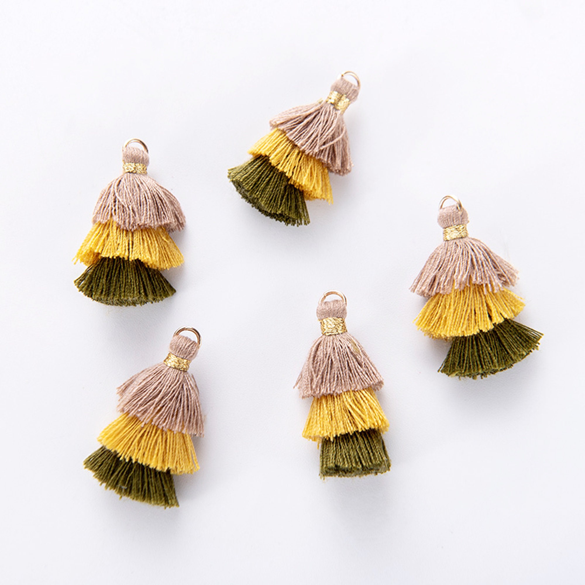 2pcs Cotton Tassels Three Layered Tiered Tassel for | Etsy