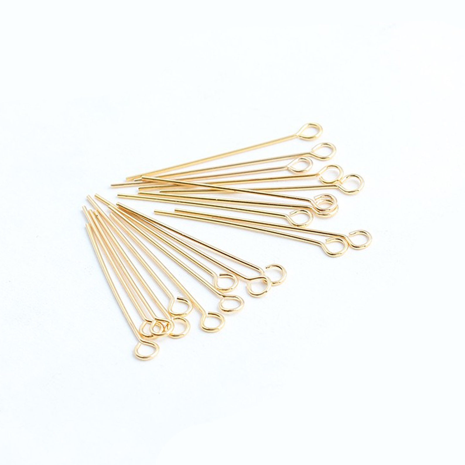 100pcs Real Gold Plated Brass Eye Pin 250.5mm 500.5mm | Etsy