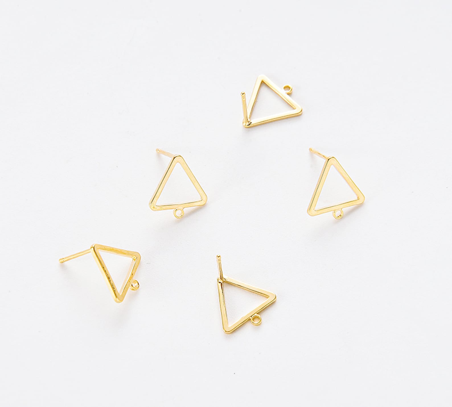 10PCS Real Gold Plated Triangle Earrings Geometric Earring | Etsy