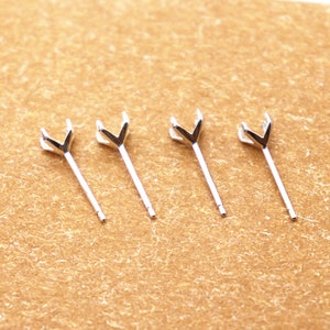 20 Pair Ear Stud Setting,earring Posts,sterling Silver Earring Post ...