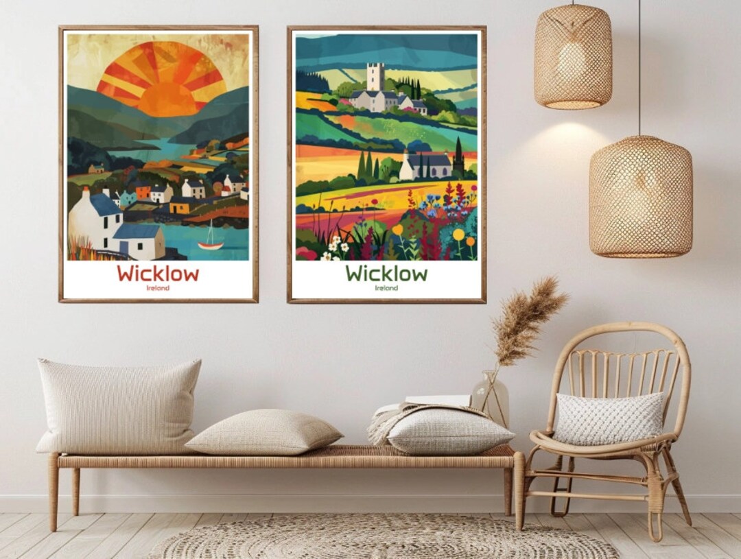 Wicklow Ireland Travel Poster Gift Ireland Wicklow Canvas Print Vintage ...