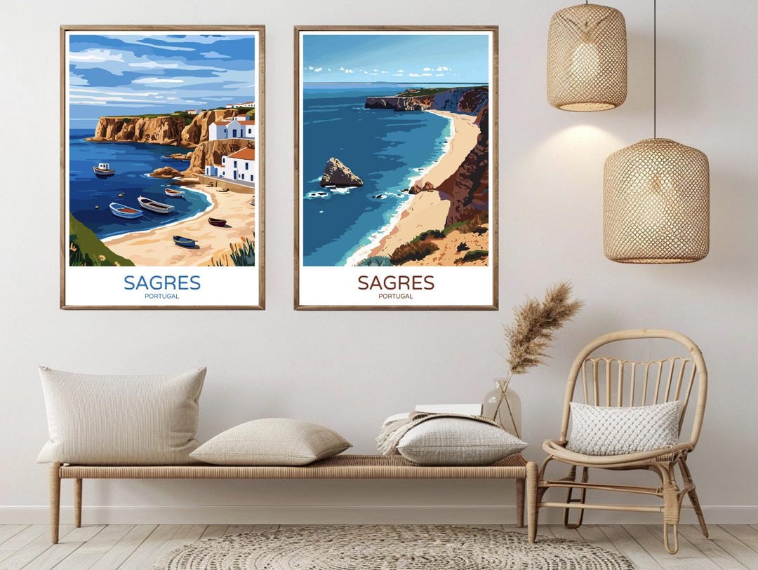 Sagres Portugal Poster Travel Paper Print Algarve Portugal Sagres Faro ...