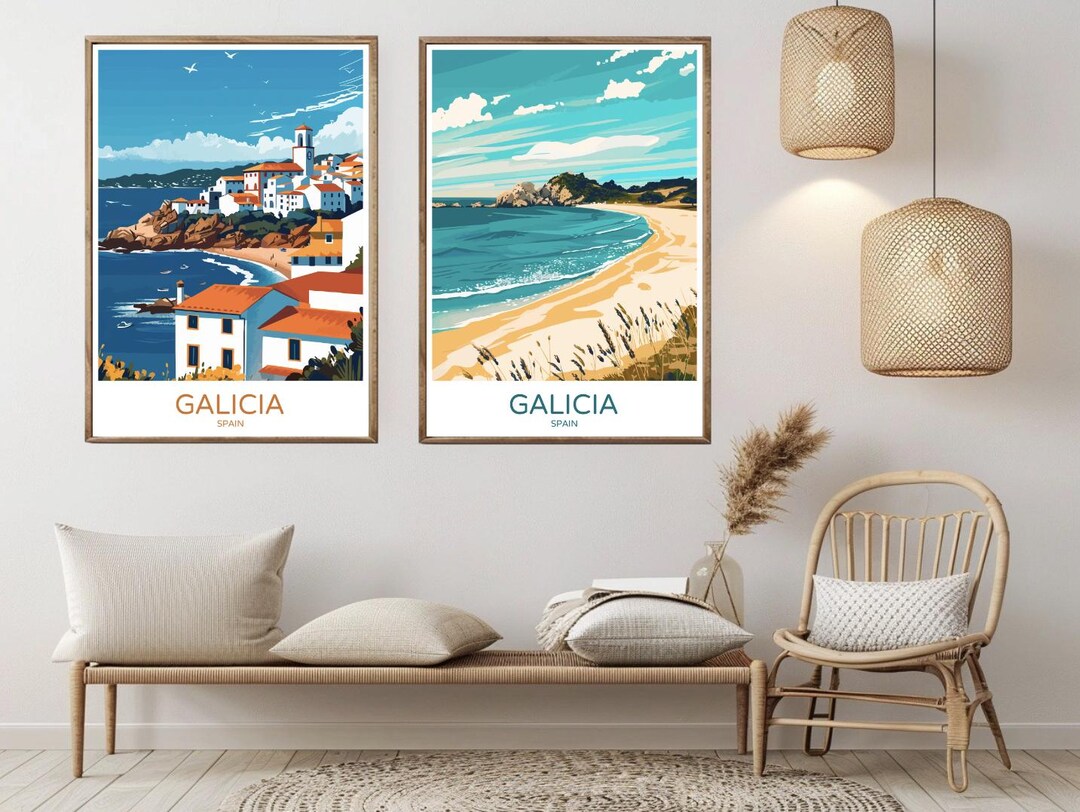 Galicia Spain Poster Travel Paper Print Galicia Spain Atlantic Ocean ...