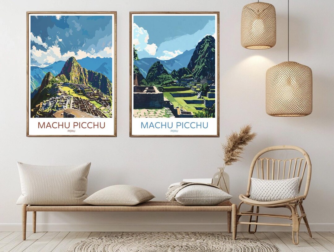 Machu Picchu Peru Poster Travel Paper Print Cordillera Machu Picchu ...