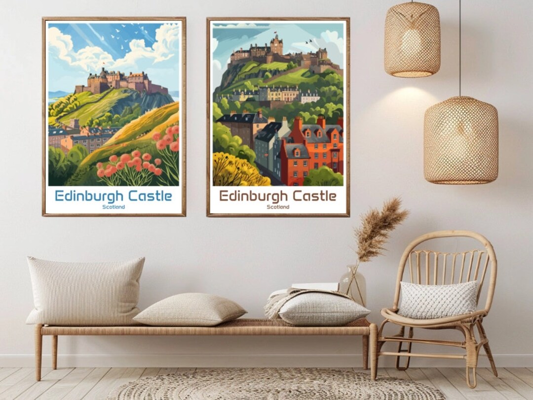 Edinburgh Castle Scotland Poster Travel Paper Print Scotland Castle ...
