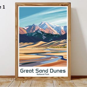 Great Sand Dunes National Park Poster Travel Paper Print San Luis ...