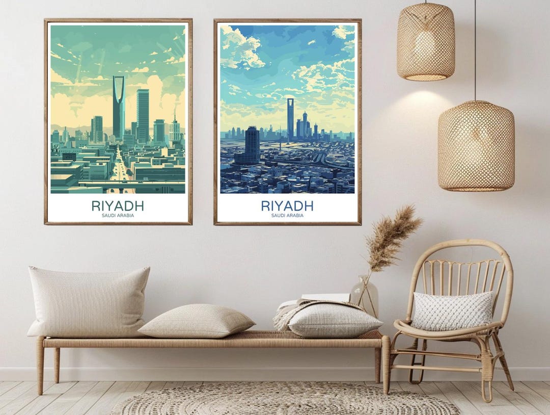 Riyadh Skyline Poster Travel Paper Print Riyadh Al Olaya District ...